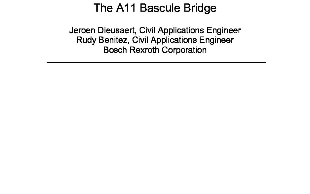 The A11 Bascule Bridge - Heavy Movable Structures
