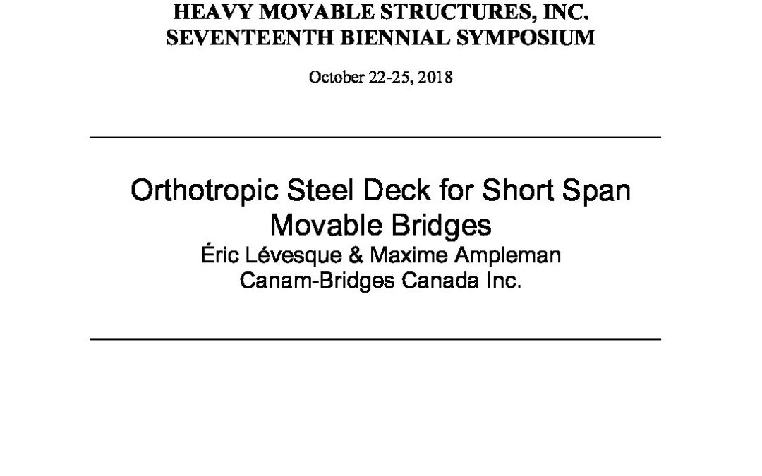 Orthotropic Steel Deck for Short Span Movable Bridges - Heavy Movable ...