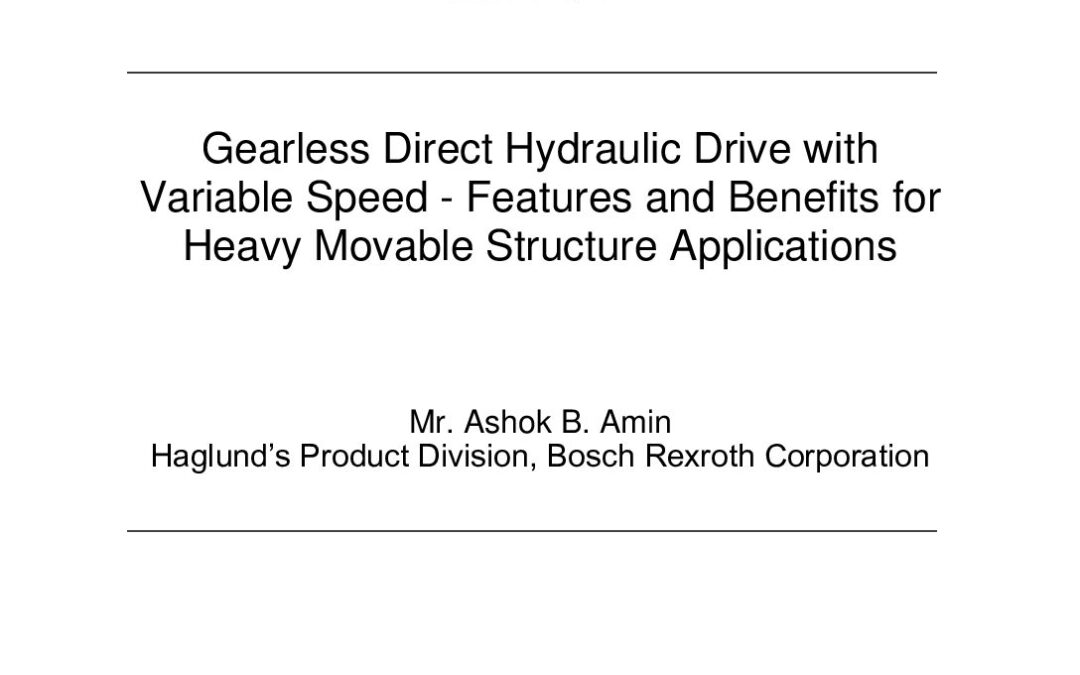 Gearless Direct Hydraulic Drive with variable speed and it’s features ...